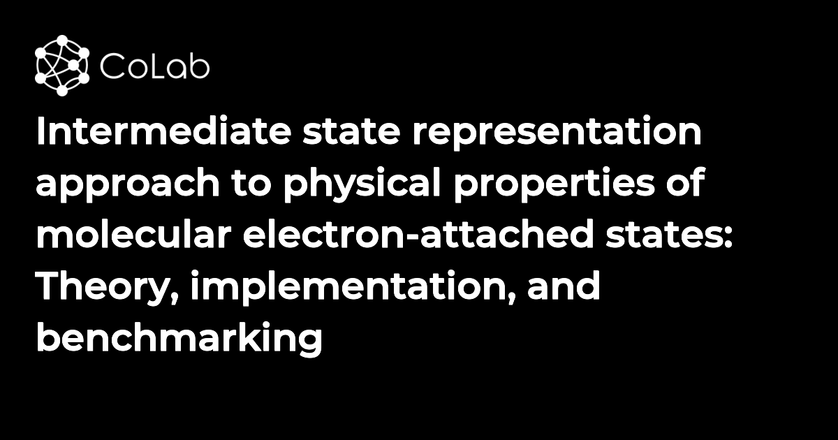 Intermediate state representation approach to physical properties of ...