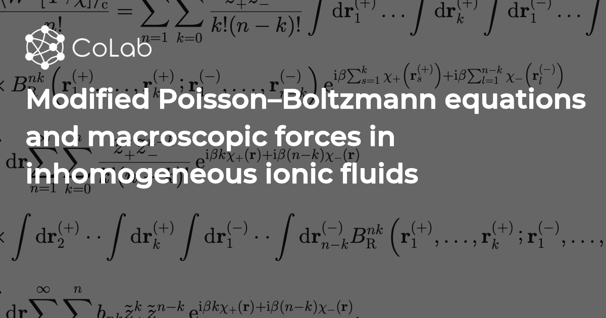 Modified Poisson–Boltzmann equations and macroscopic forces in ...