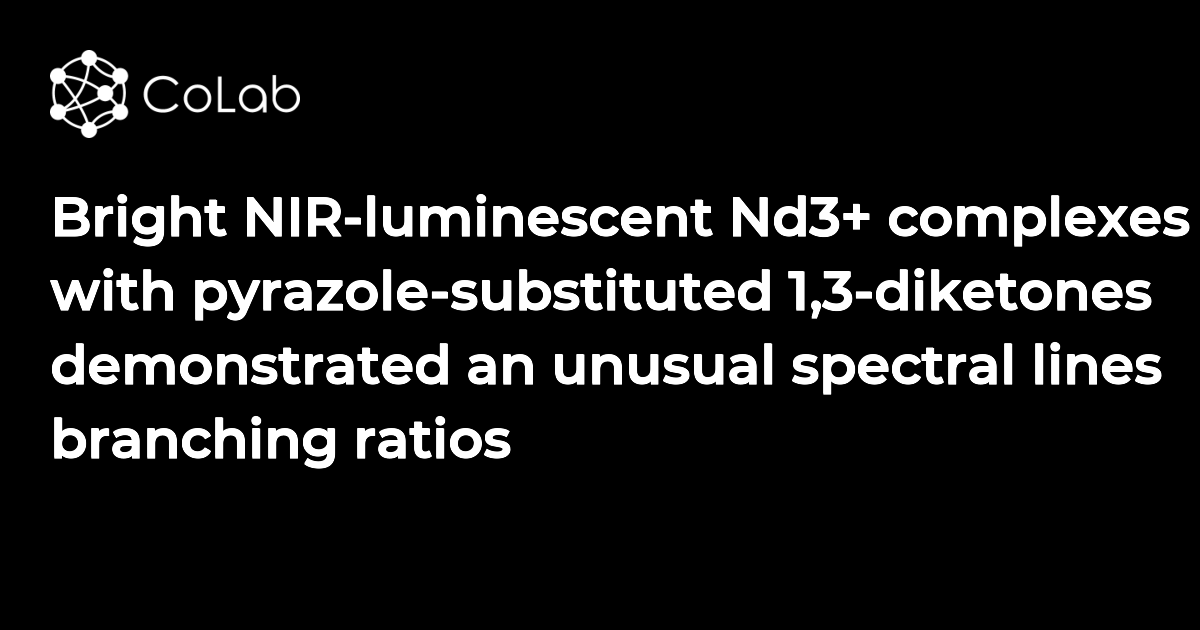 Bright NIR-luminescent Nd3+ complexes with pyrazole-substituted 1,3 ...