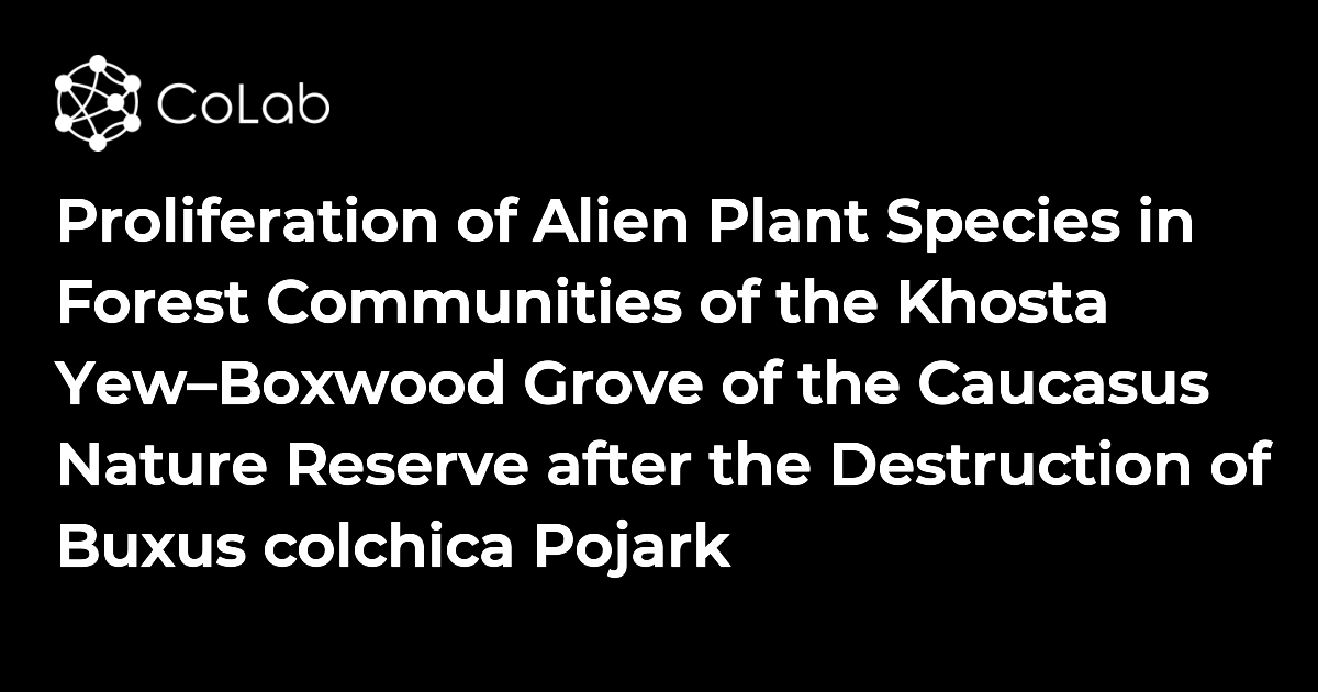 Proliferation of Alien Plant Species in Forest Communities of the ...