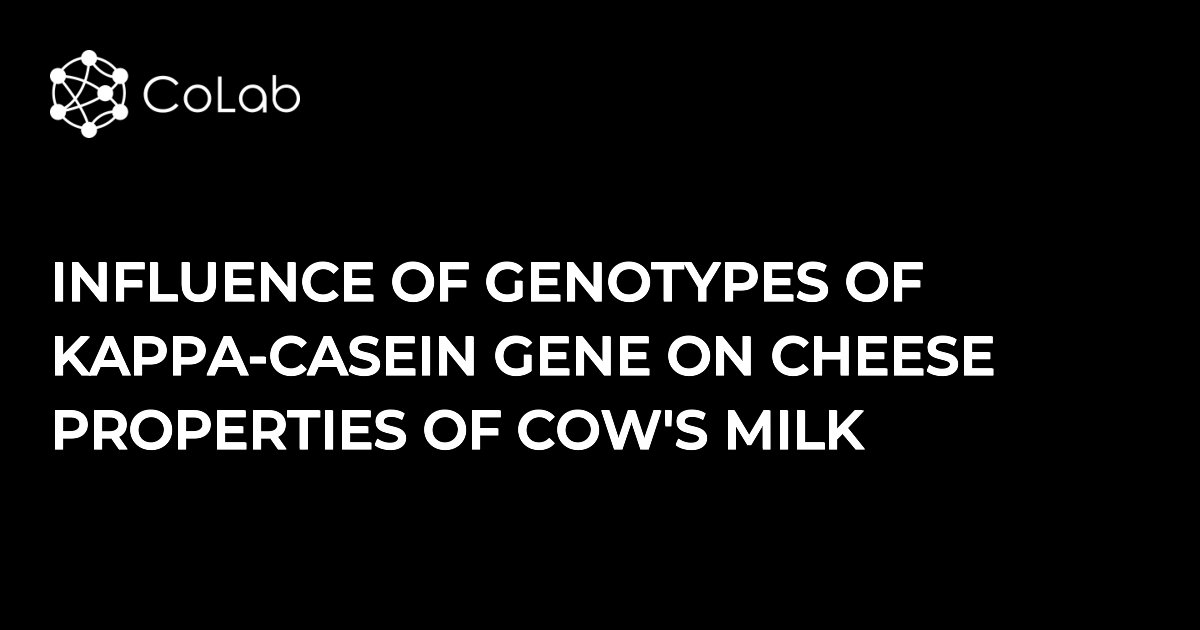 INFLUENCE OF GENOTYPES OF KAPPA-CASEIN GENE ON CHEESE PROPERTIES OF COW ...