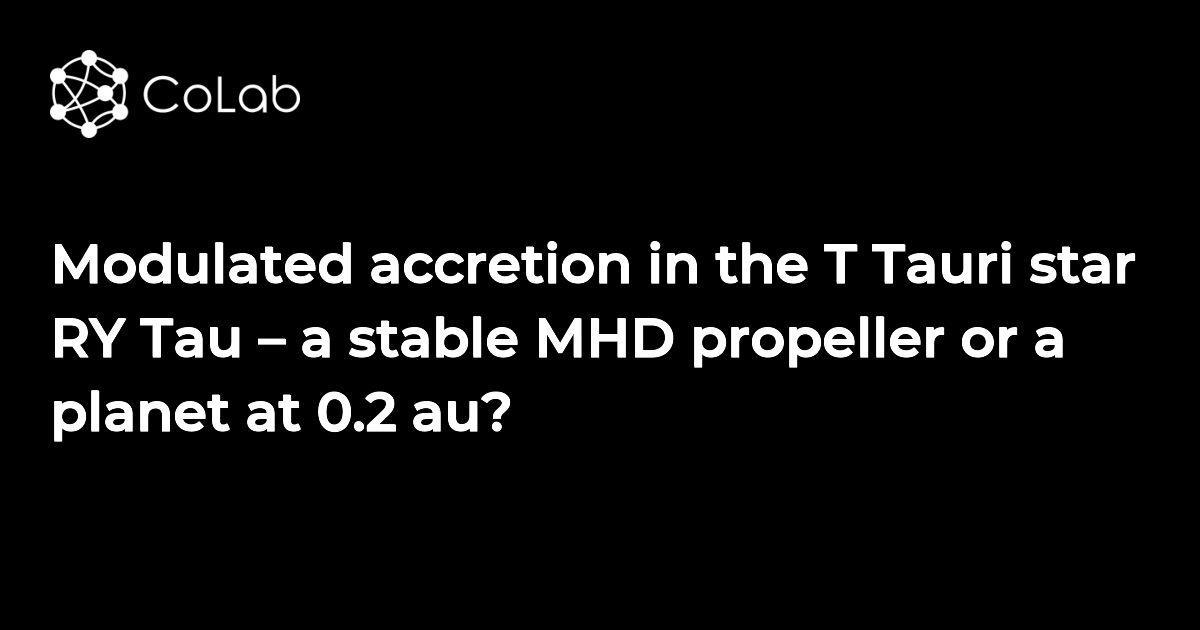Modulated accretion in the T Tauri star RY Tau – a stable MHD propeller ...