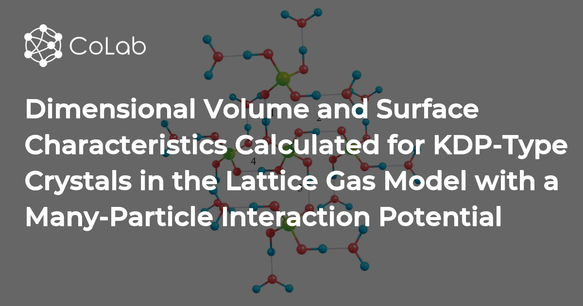 Dimensional Volume and Surface Characteristics Calculated for KDP-Type ...