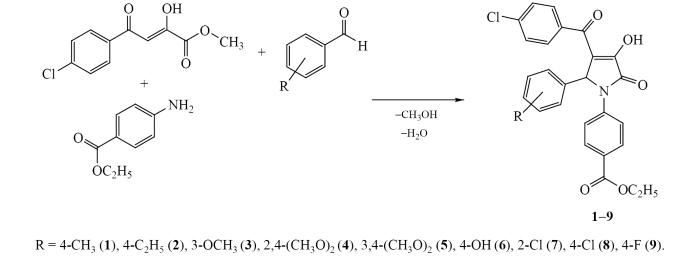 Synthesis of Ethyl 4-[5-Aryl-3-hydroxy-4-(4-chlorobenzoyl)-2-oxo-2,3-dihydro-1H-pyrrol-1-yl ...